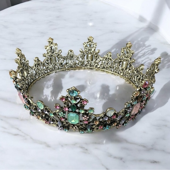 Accessories | Elegant Gold And Multicolor Austrian Jeweled Gemstone ...